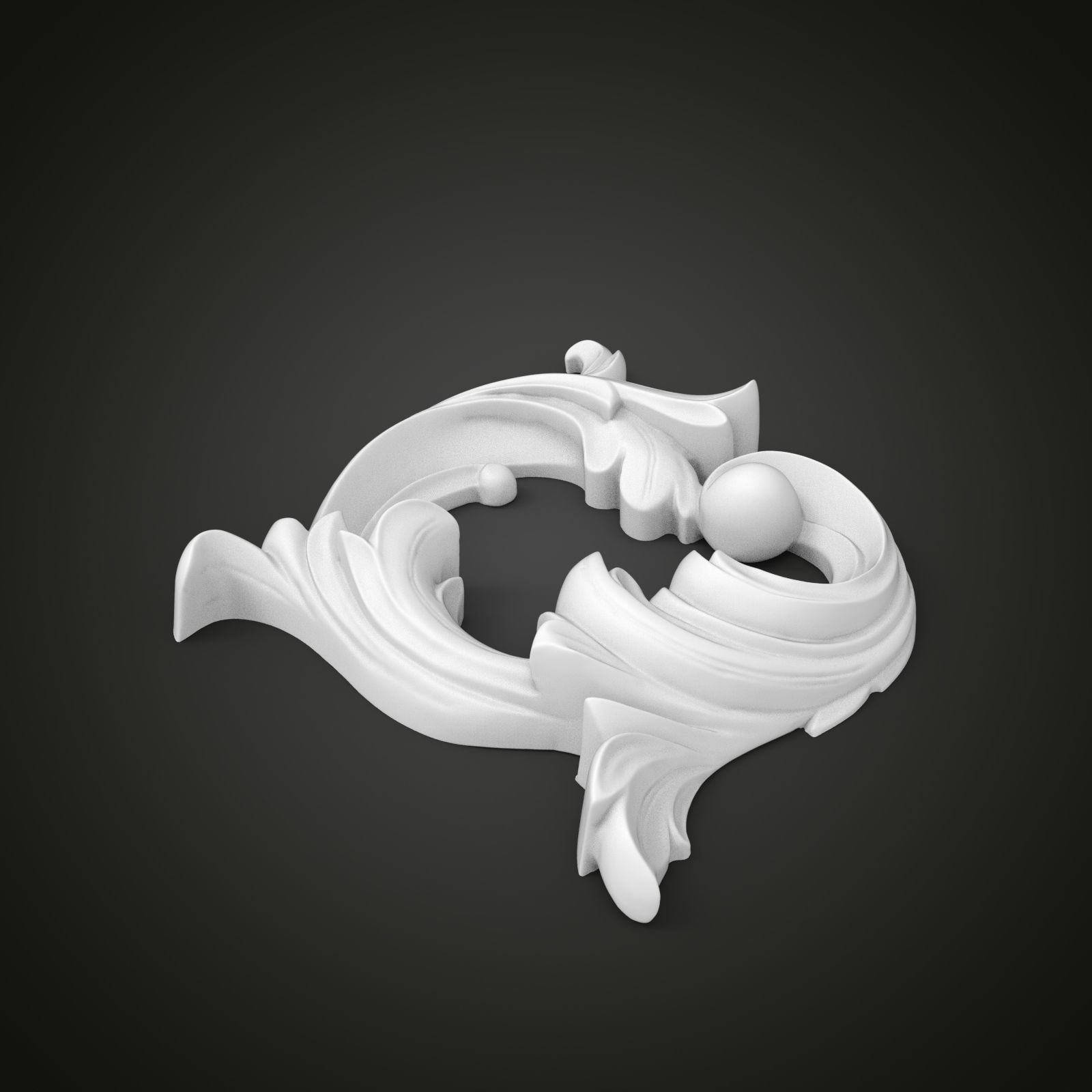 Decorative Scroll 3D print model 3D model 3D printable | CGTrader