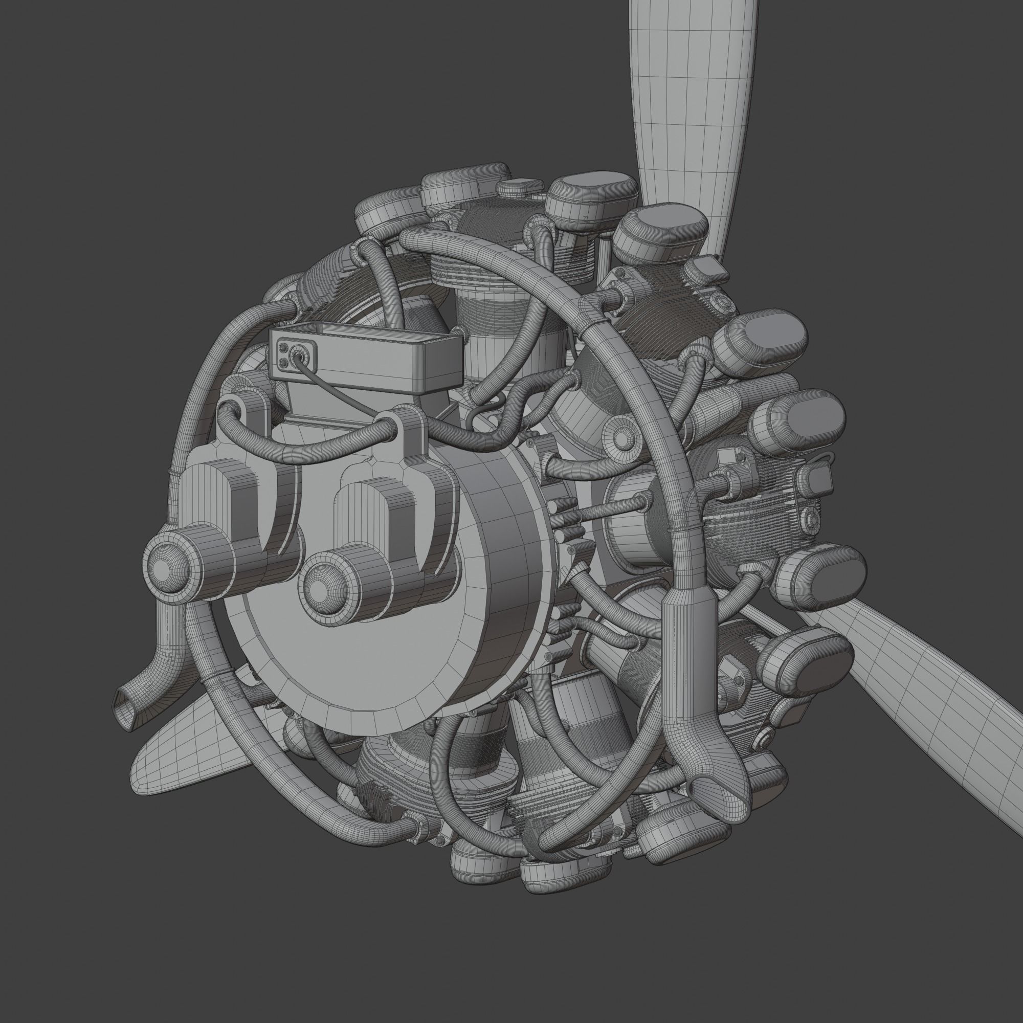 Airplane Radial Engine with Propeller 3D model | CGTrader