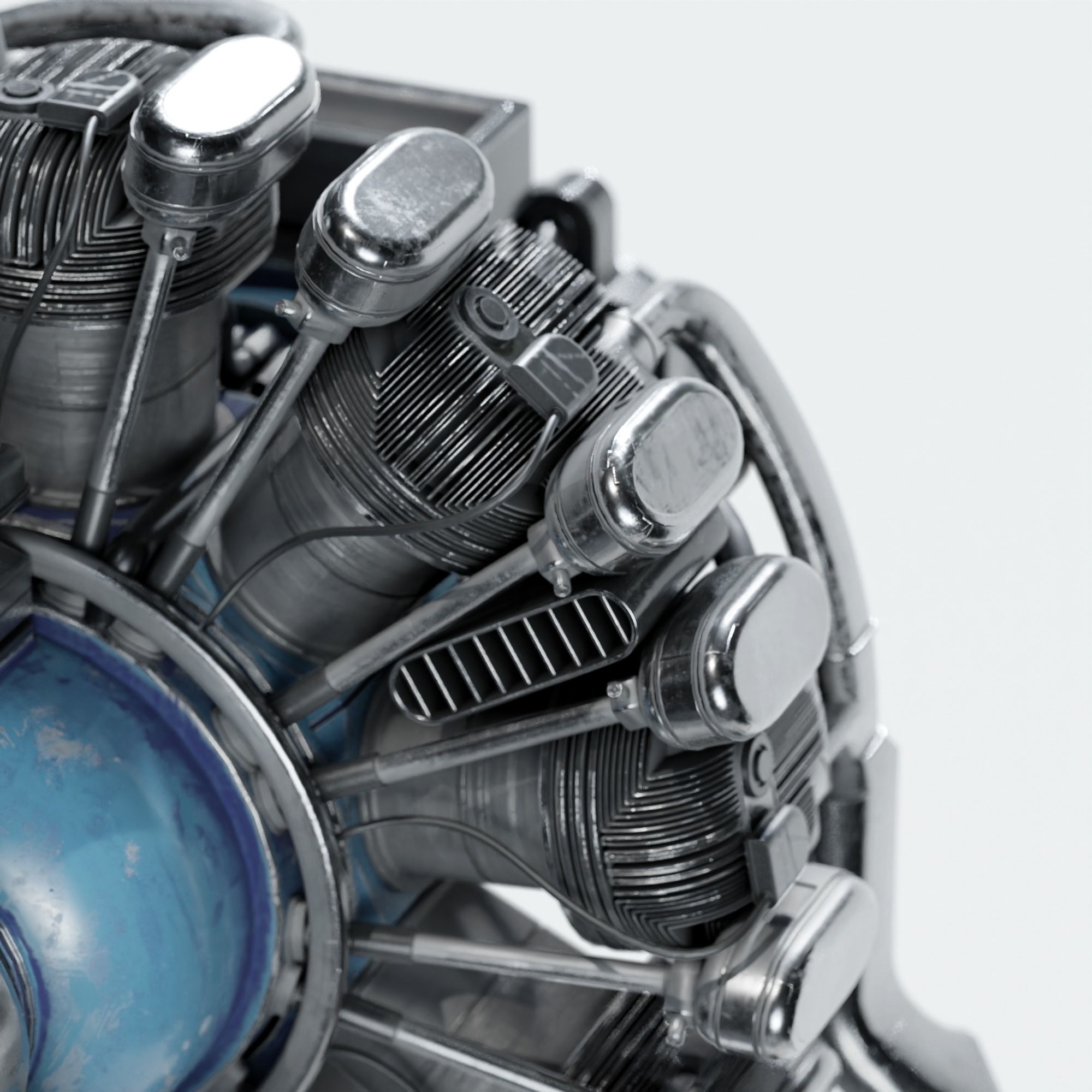 Airplane Radial Engine with Propeller 3D model | CGTrader