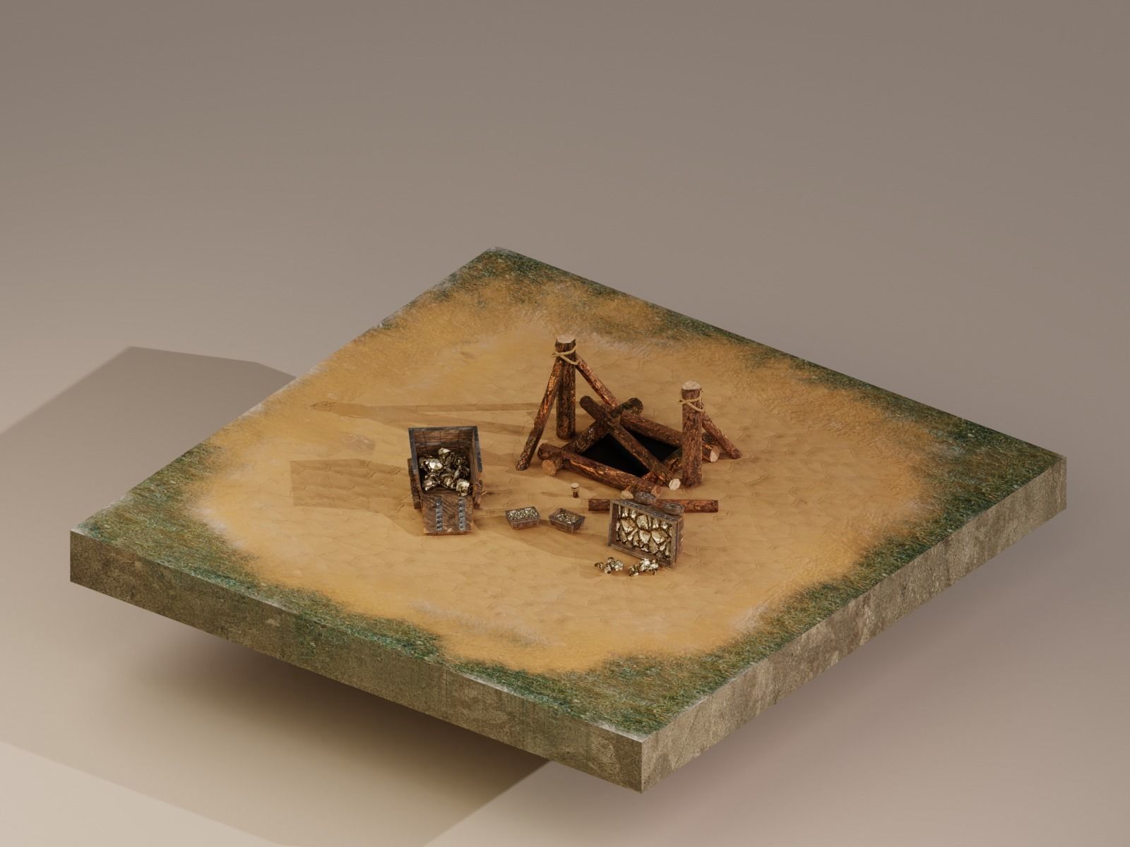 3D model Gold Mine Level 1 VR / AR / low-poly | CGTrader