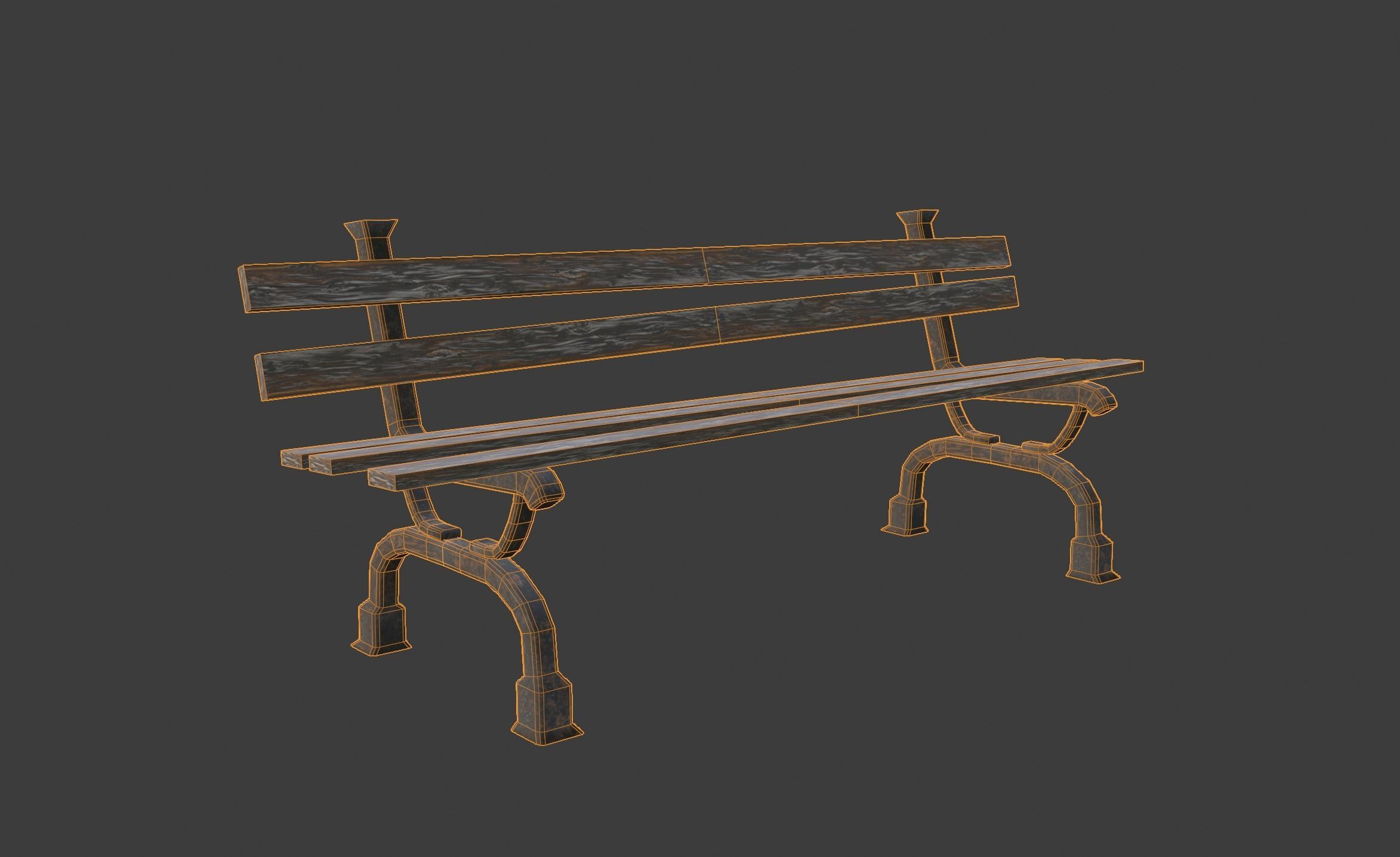 3D model Destroyed bench VR / AR / low-poly | CGTrader