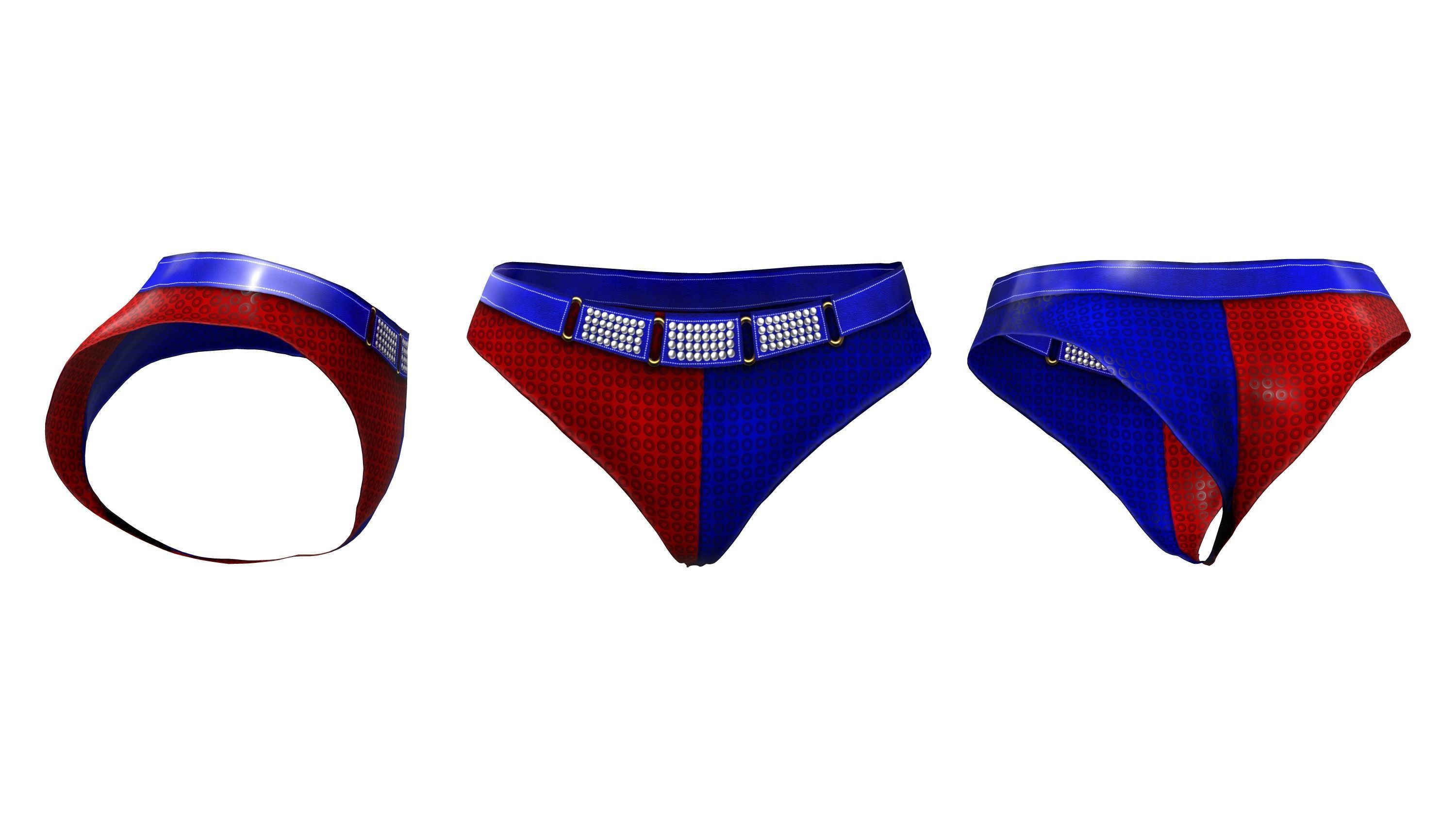 3D model Brief Shorts With Belt VR / AR / low-poly | CGTrader