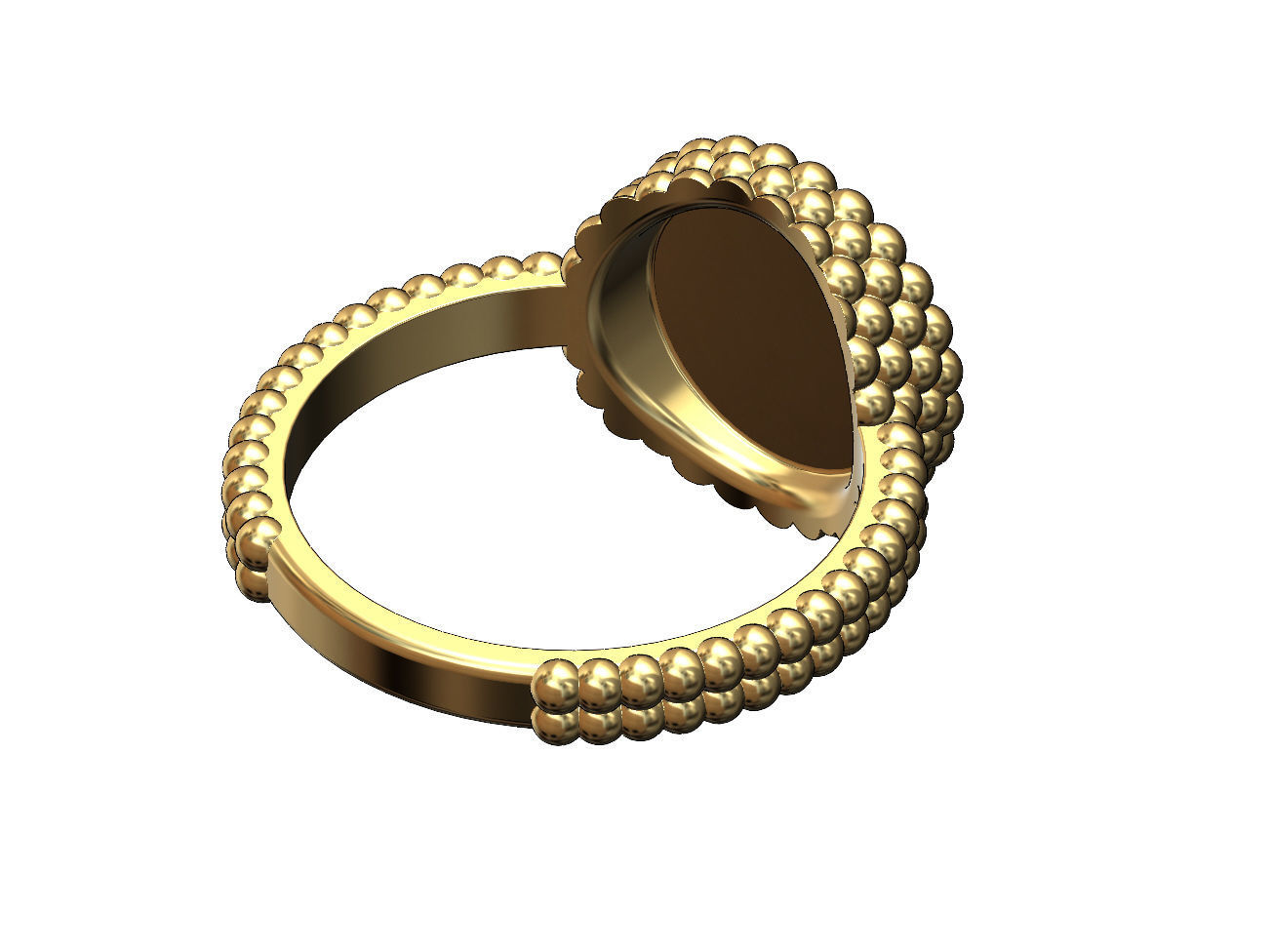 Beaded Caviar round fashion ring US size 6 7 8 3D model 3D printable ...