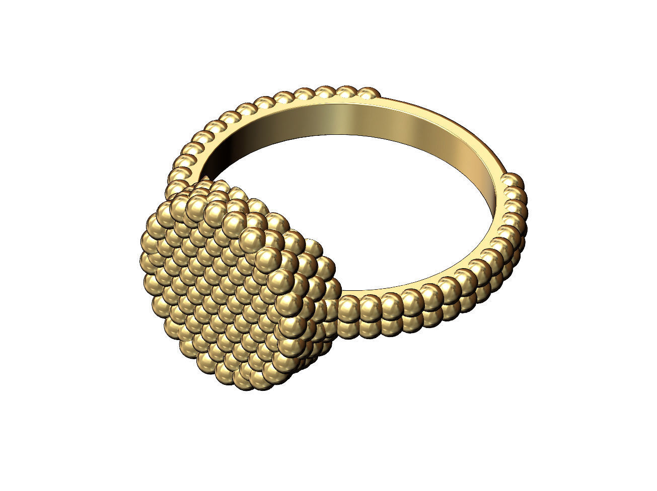 Beaded Caviar round fashion ring US size 6 7 8 3D model 3D printable ...