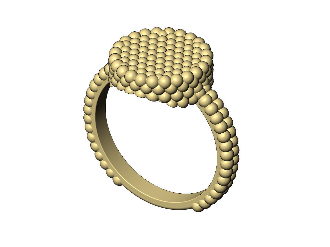 Beaded Caviar round fashion ring US size 6 7 8 3D model 3D printable ...