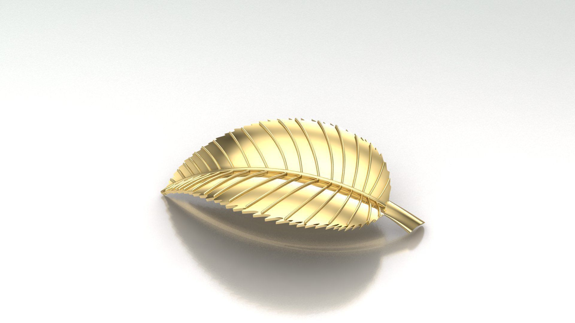 Leaf 3D print model gold brooch 3D model 3D printable | CGTrader