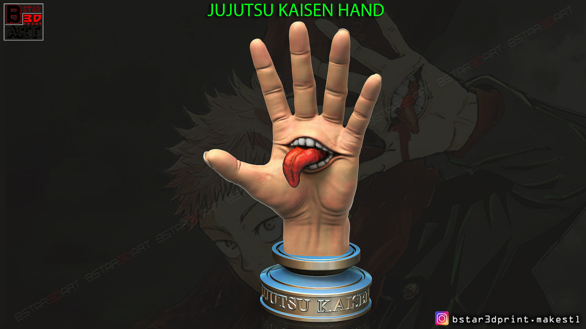 Yuji Itadori hand - Sukuna mouth - Jujutsu Kaisen Cosplay Decor 3D ...