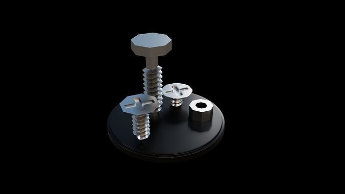 Screws screw free 3D model 3D printable | CGTrader