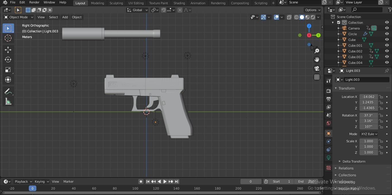 Glock 19 3D model animated | CGTrader
