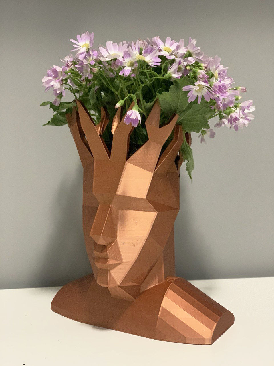 Vase head mesh flower low poly free 3D model 3D printable | CGTrader