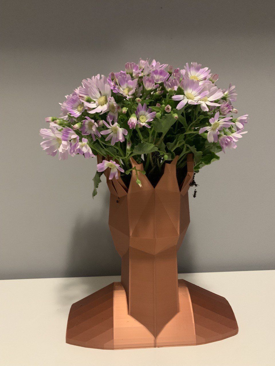 Vase head mesh flower low poly free 3D model 3D printable | CGTrader