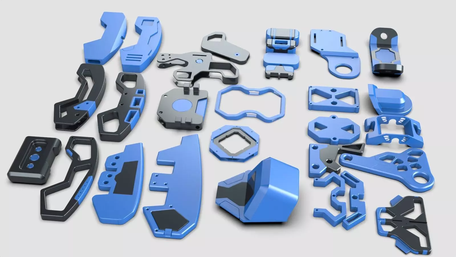 Robo Part sets kit hard surface robotic 3D model | CGTrader