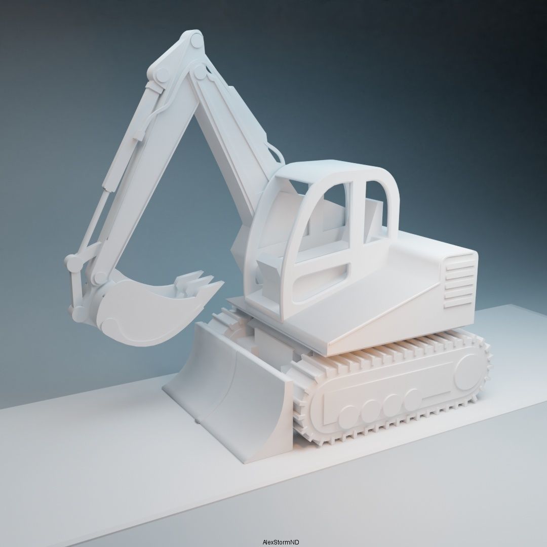 Excavator 3D model 3D printable | CGTrader