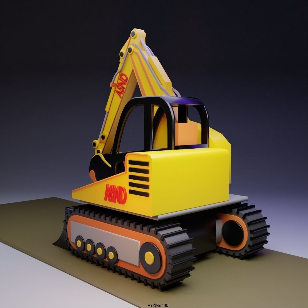 Excavator 3D model 3D printable | CGTrader