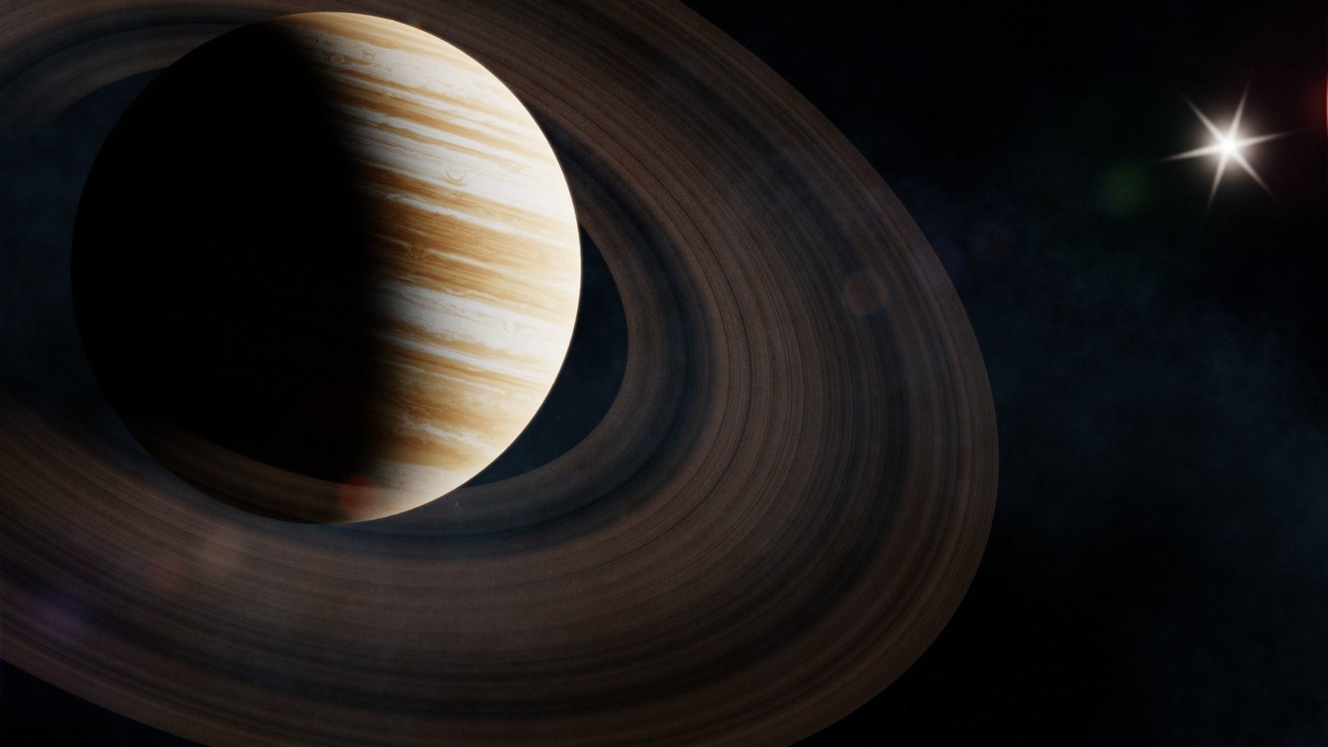 3D model 16K Photorealistic Fictional Gas Giant 1 with Rings VR / AR ...