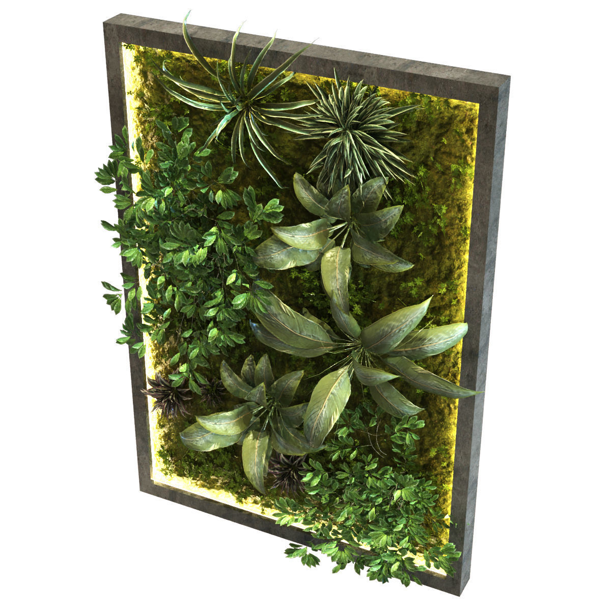3D model green wall set 085 VR / AR / low-poly | CGTrader