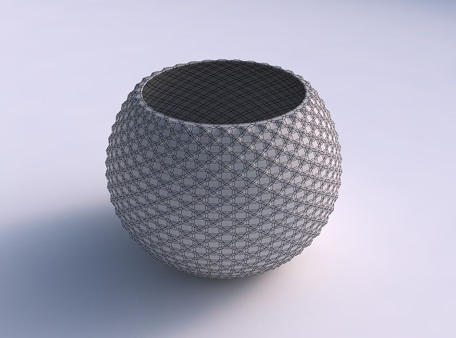 Bowl spheric with grid piramides 3D model 3D printable | CGTrader