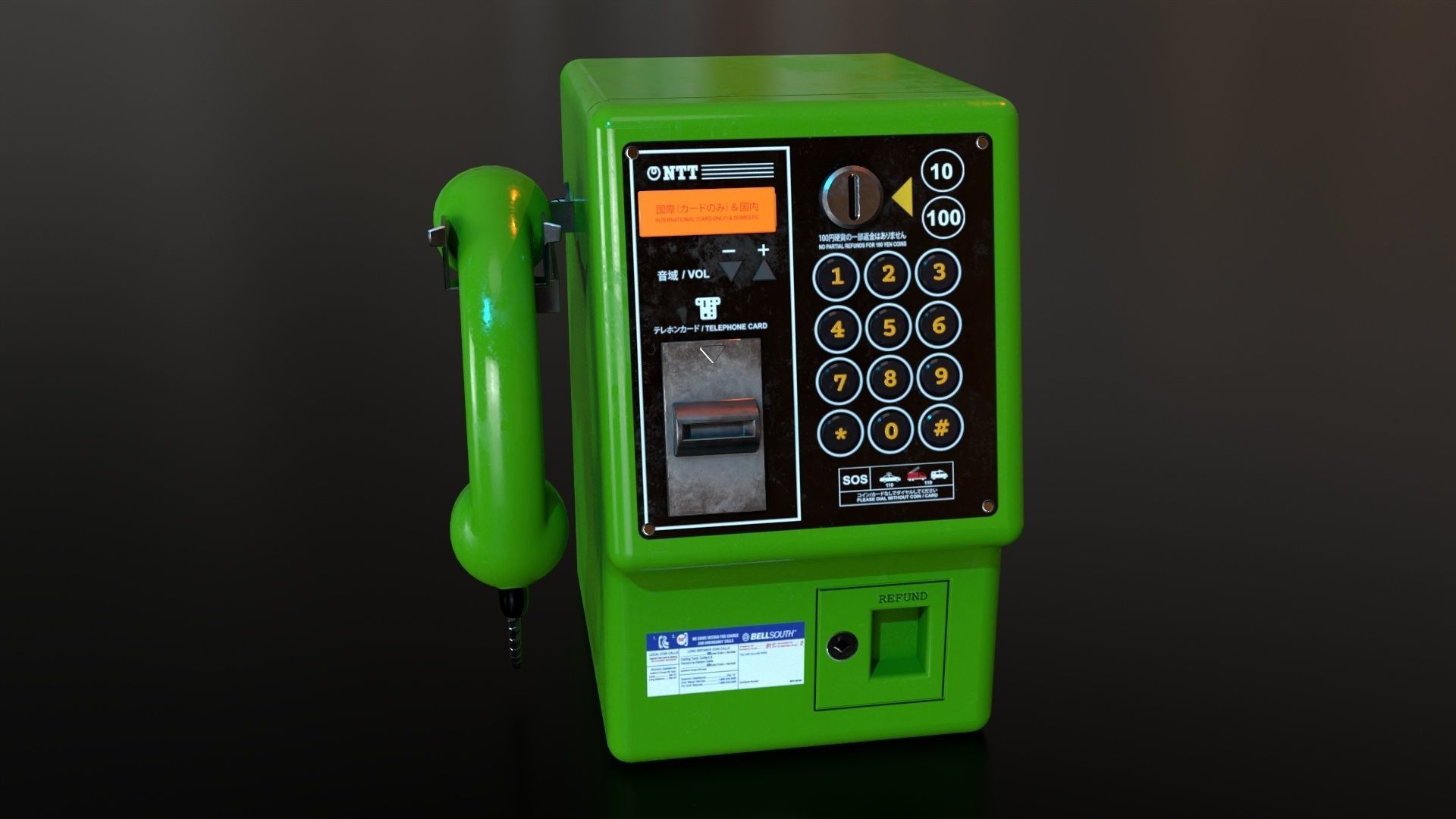 3D model Japanese Payphone Game Ready VR / AR / low-poly | CGTrader