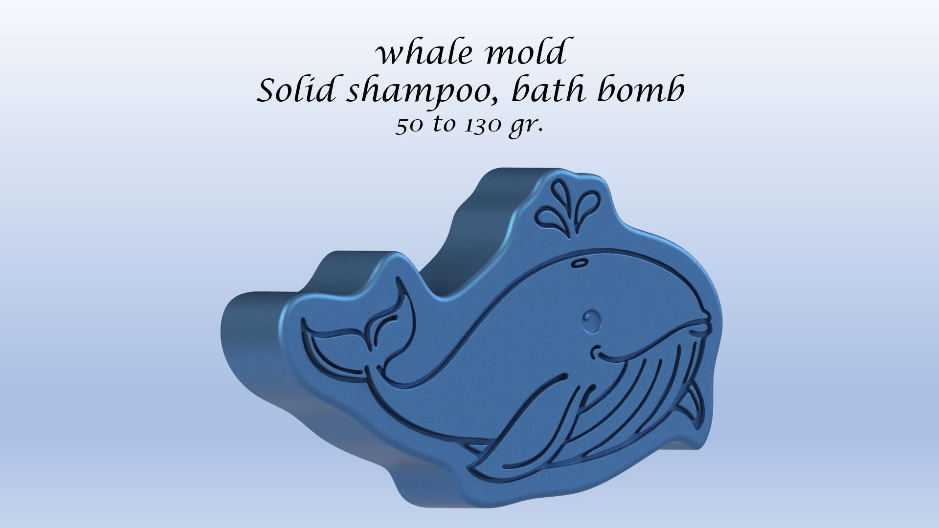 Whale mold Bath bomb Solid shampoo 3D print model 3D model 3D printable | CGTrader