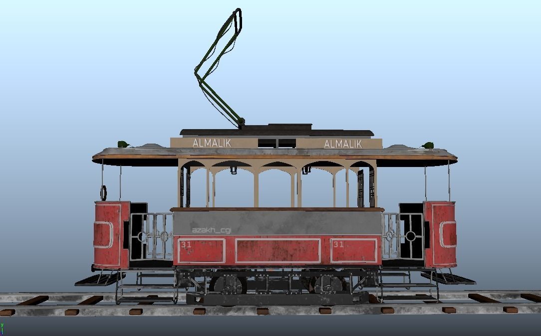 trains trolley car - trolley car 3D model | CGTrader
