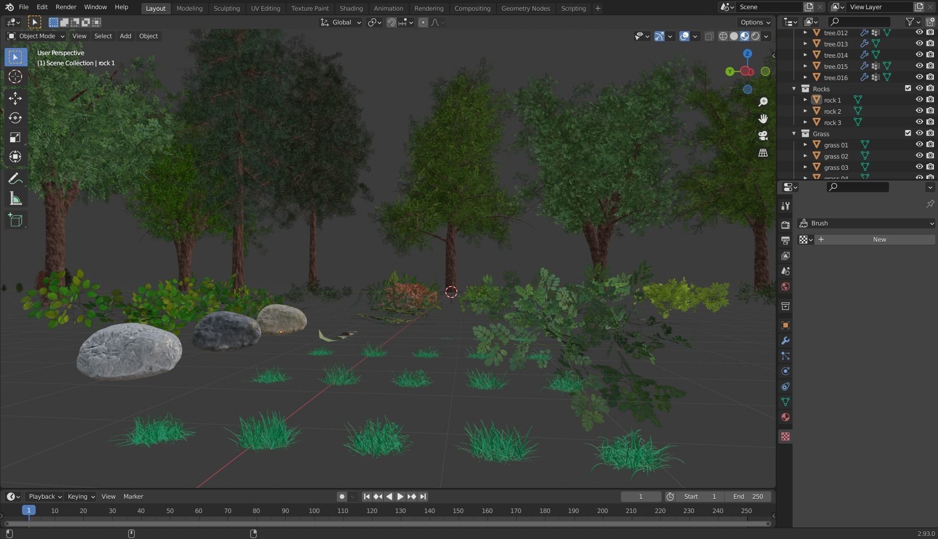 Nature assets pack 2 Trees Leaves Rocks free VR / AR / low-poly 3D ...