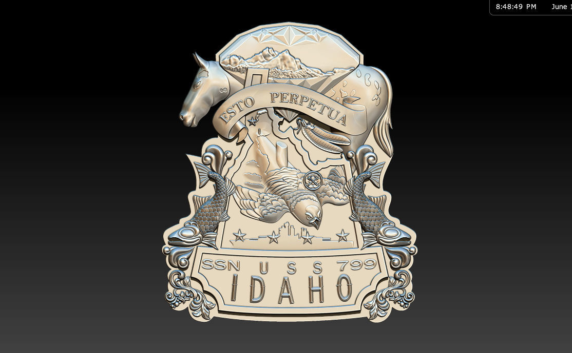 USS Idaho SSSN 799 Shield 3D model 3D printable | CGTrader