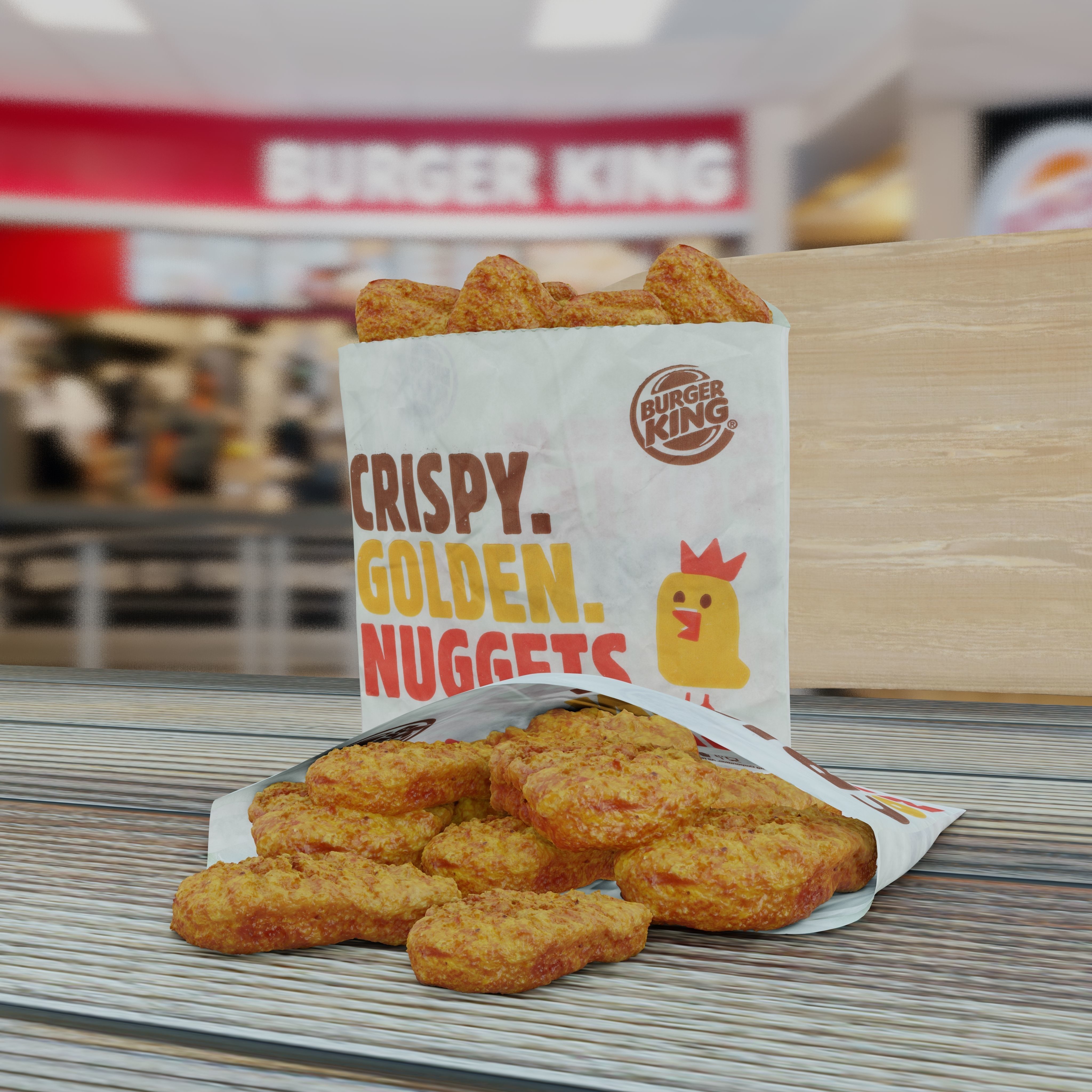 3D model Burger King Nuggets Photorealistic PBR VR / AR / low-poly ...
