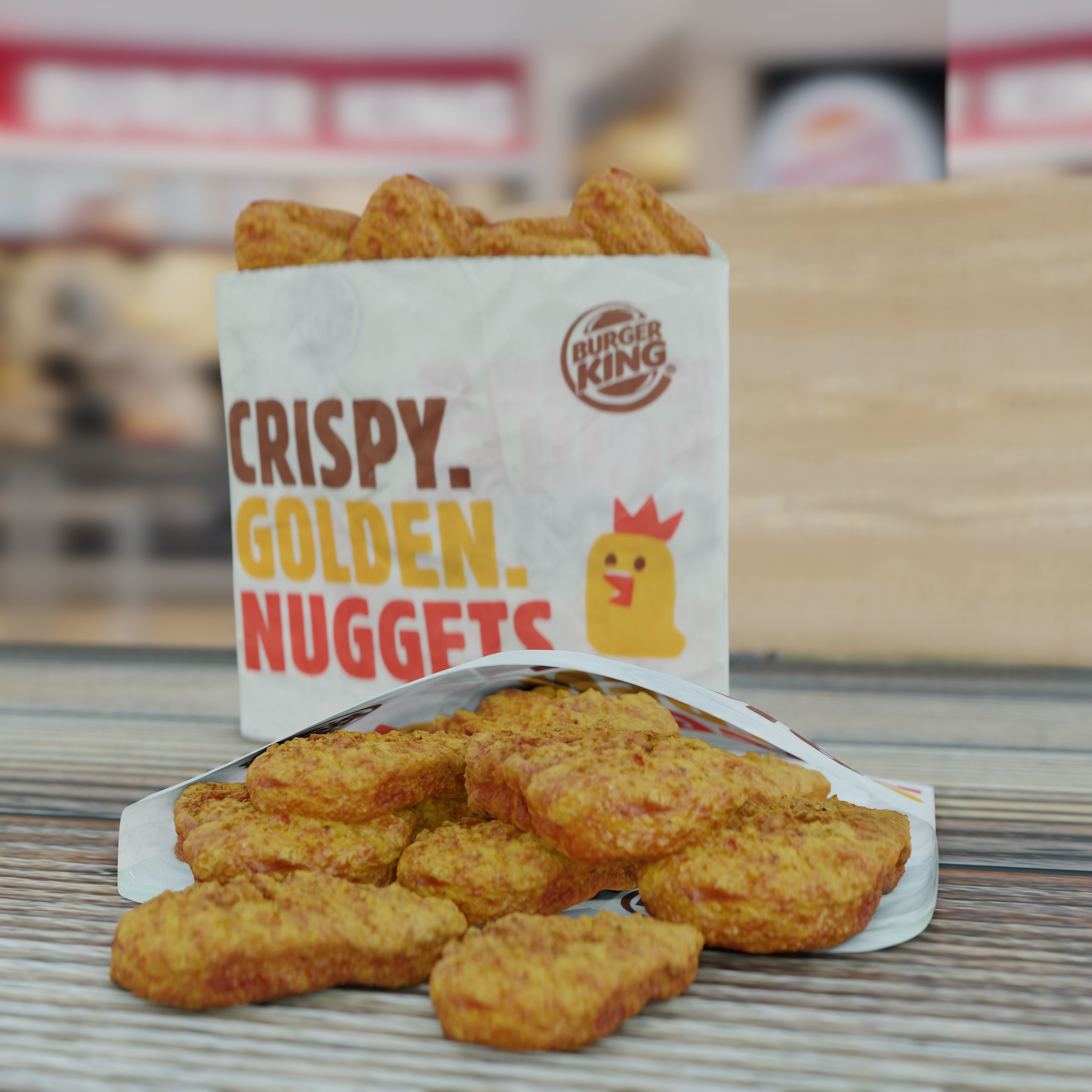 3D model Burger King Nuggets Photorealistic PBR VR / AR / low-poly ...