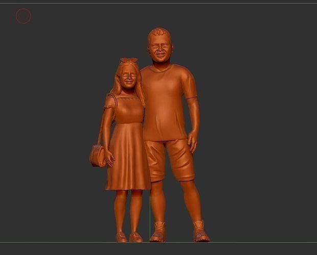 miniature model couple 3D model 3D printable | CGTrader