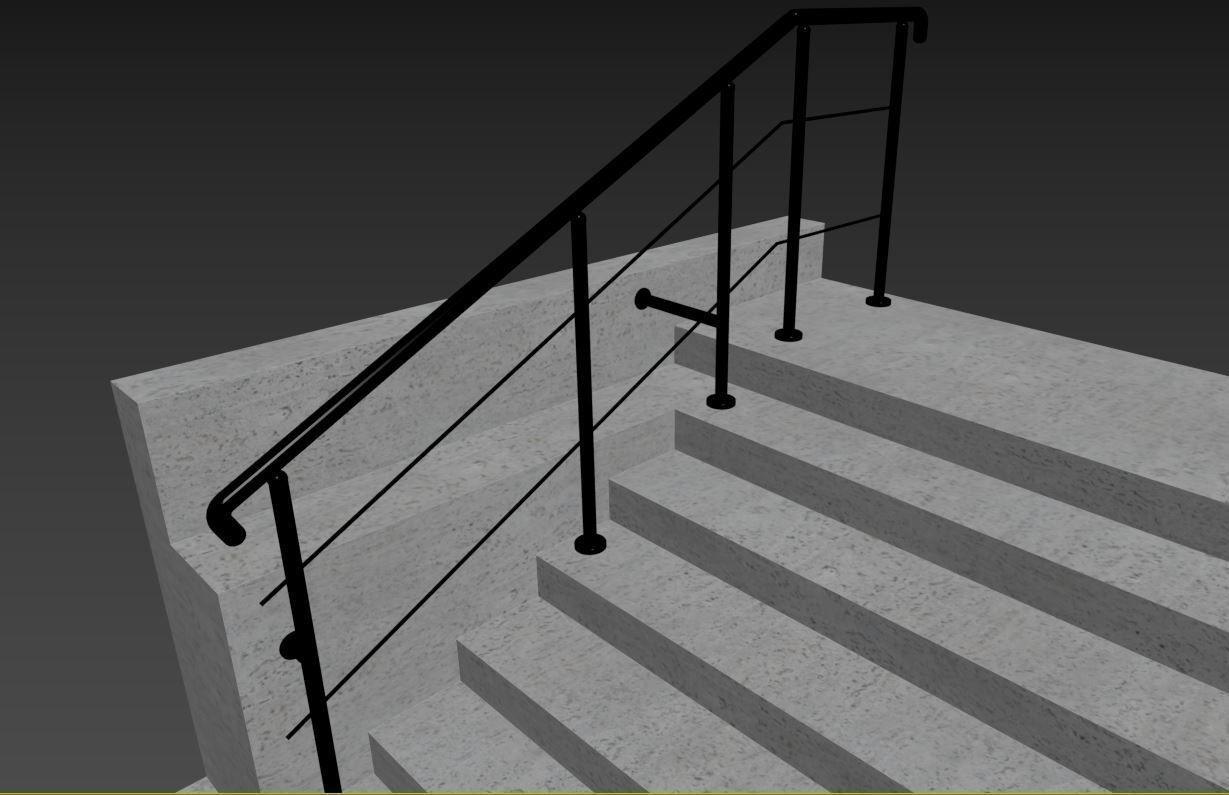 Stair railing 3D model | CGTrader