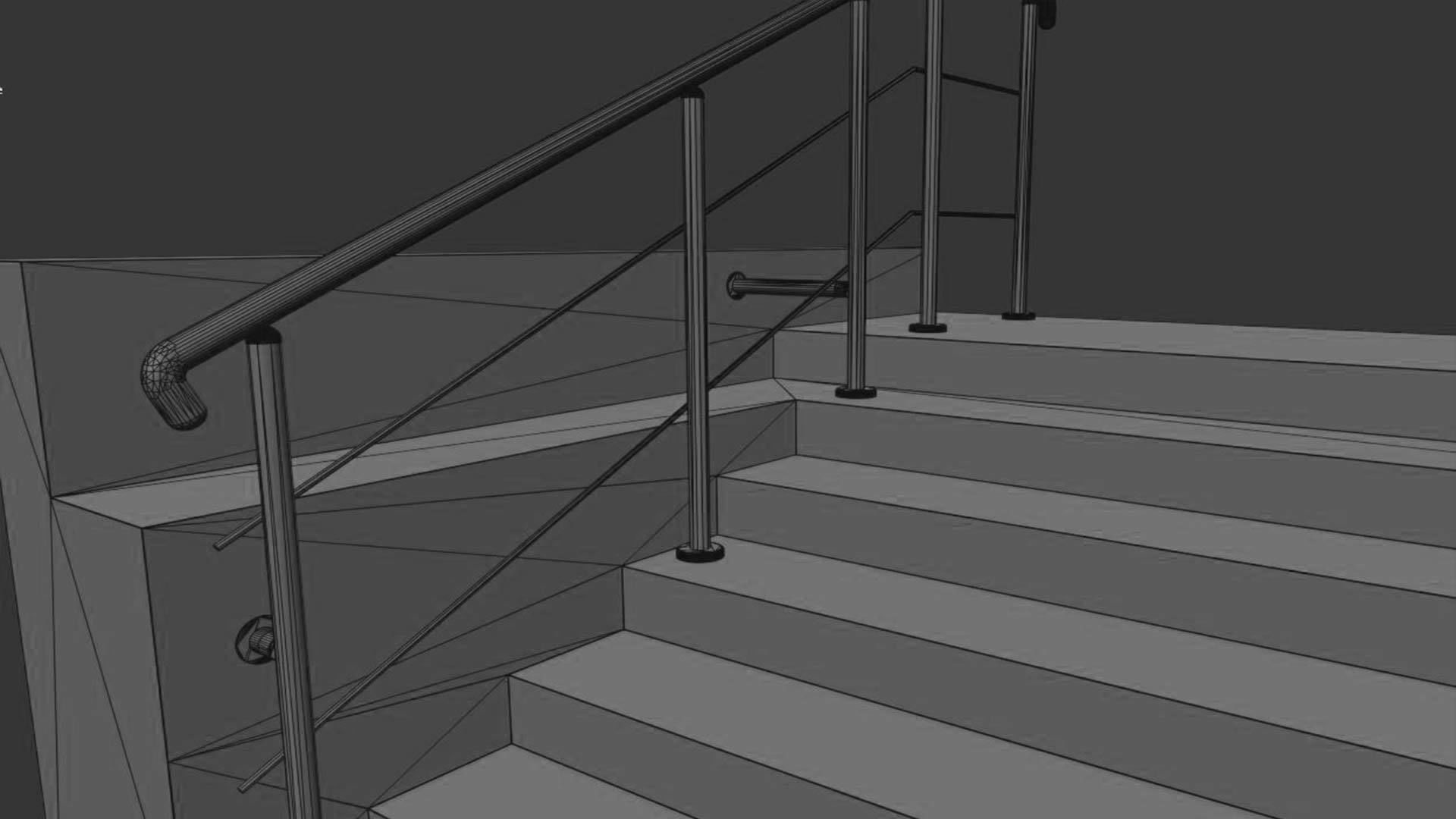 Stair railing 3D model | CGTrader