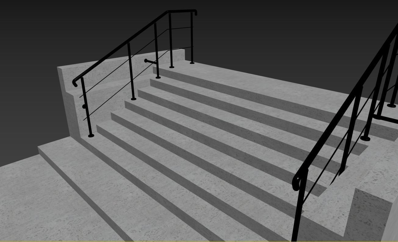Stair railing 3D model | CGTrader