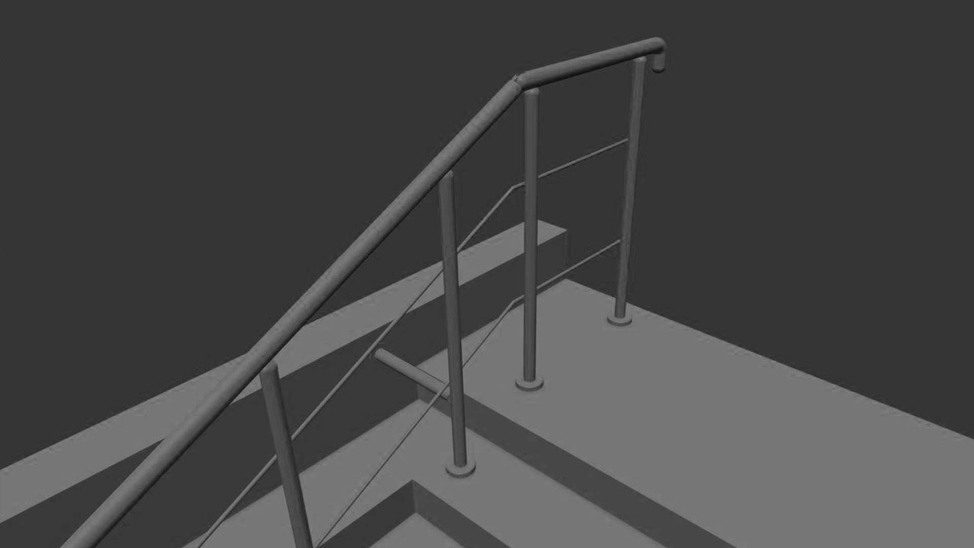 Stair railing 3D model | CGTrader