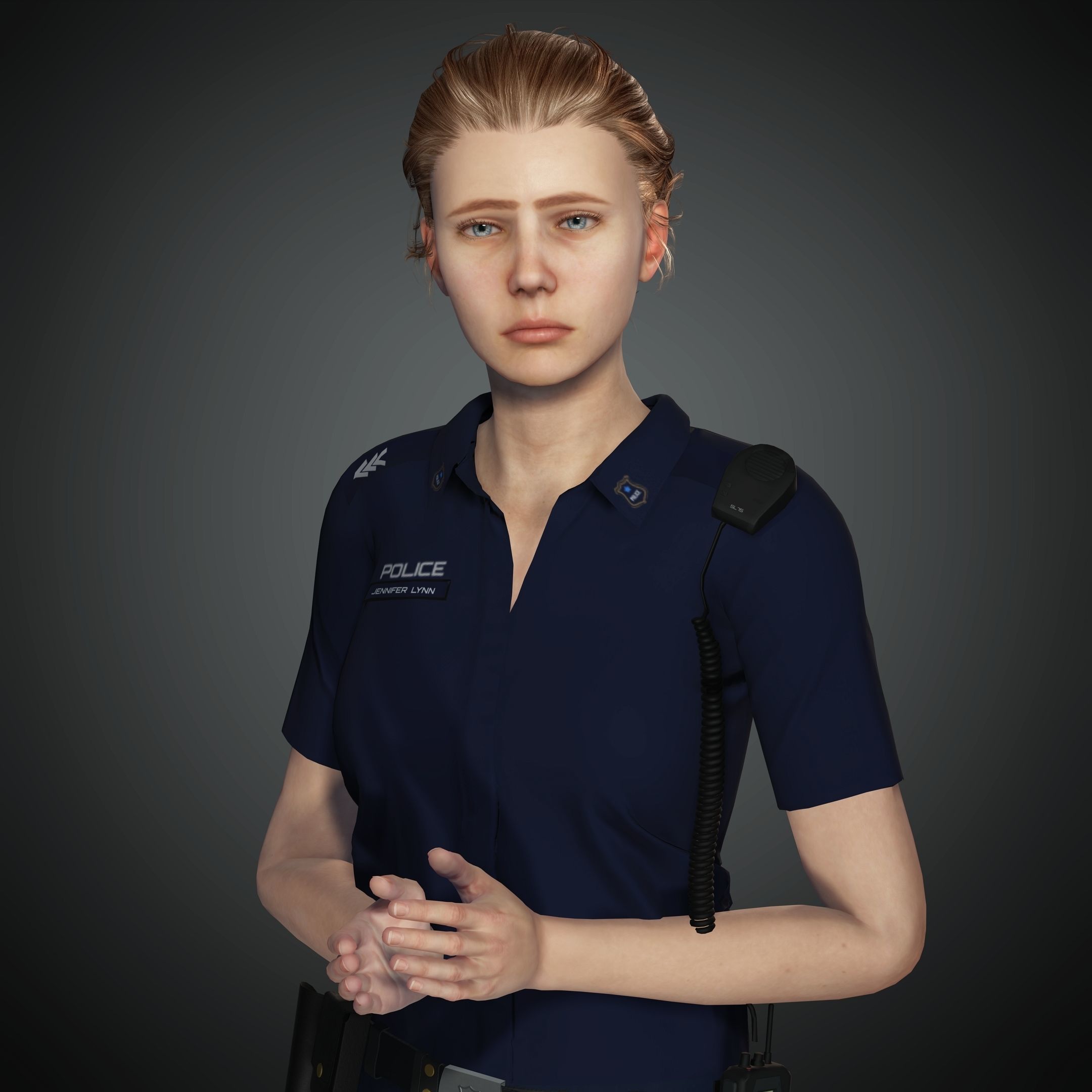 3D model FemaleCop female police officer in uniform VR / AR / low-poly ...