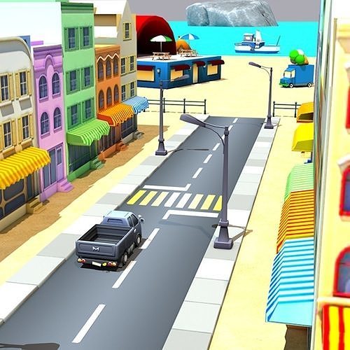 3D model Summer Beach Environment VR / AR / low-poly | CGTrader