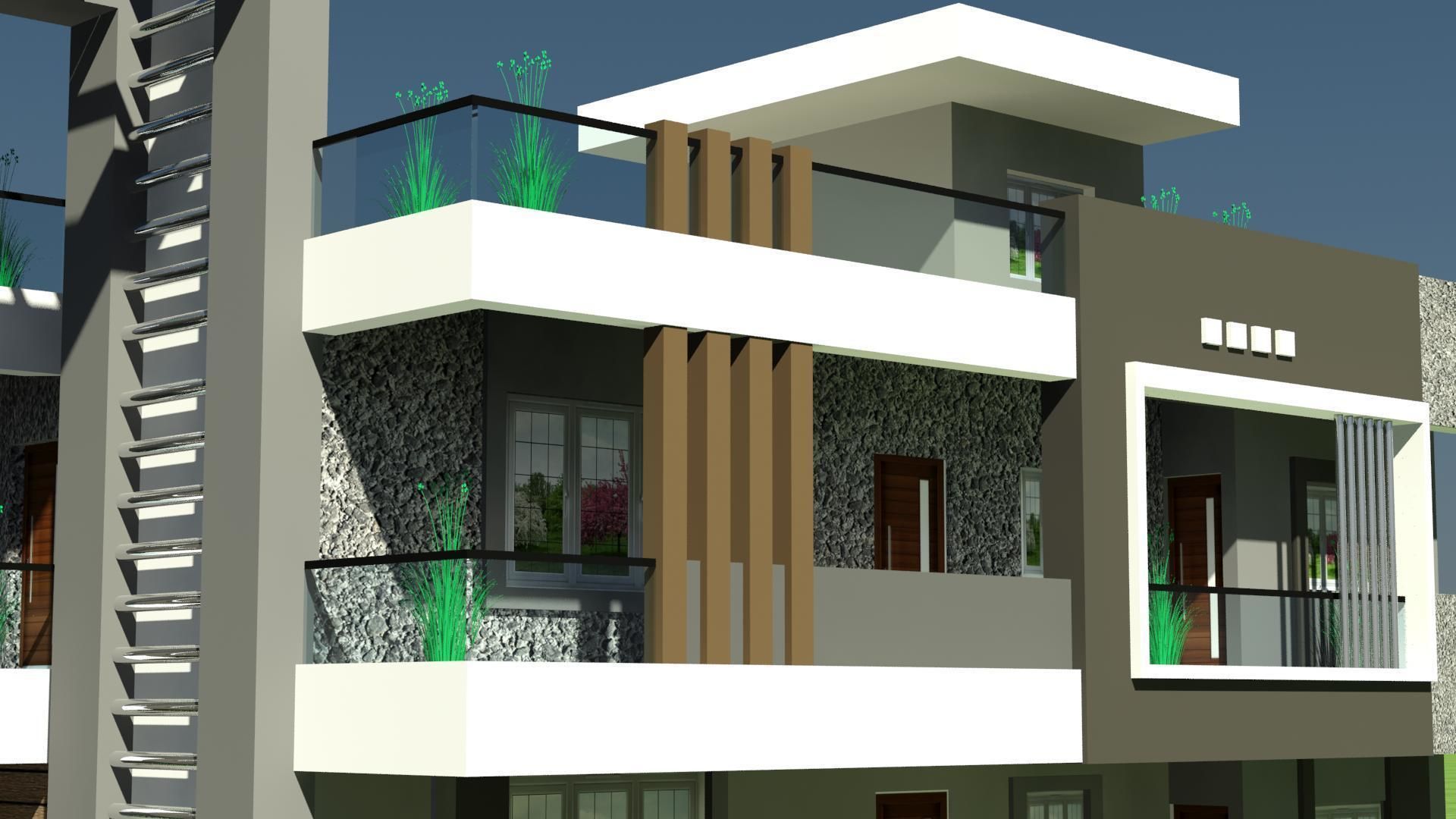 3D model Indian Modern House Design And Architecture VR / AR / low-poly ...