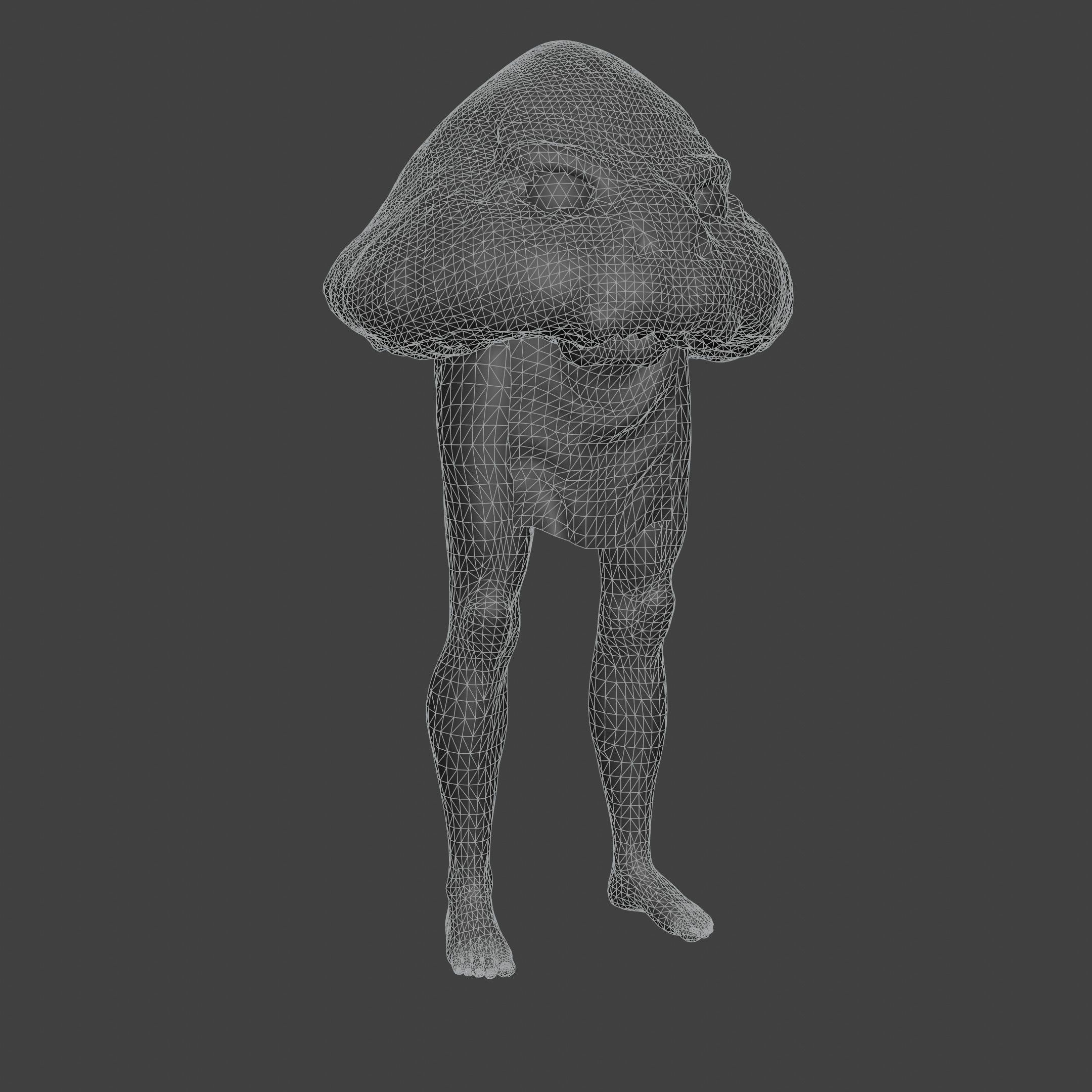 3D model Realistic Goomba man in zombie costume VR / AR / low-poly ...