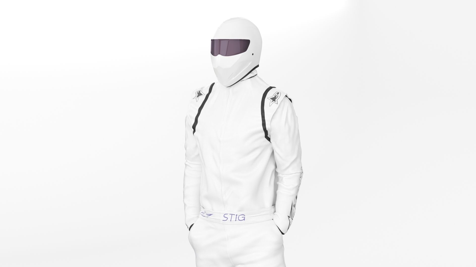 Stig model two people in race suit 3D model | CGTrader