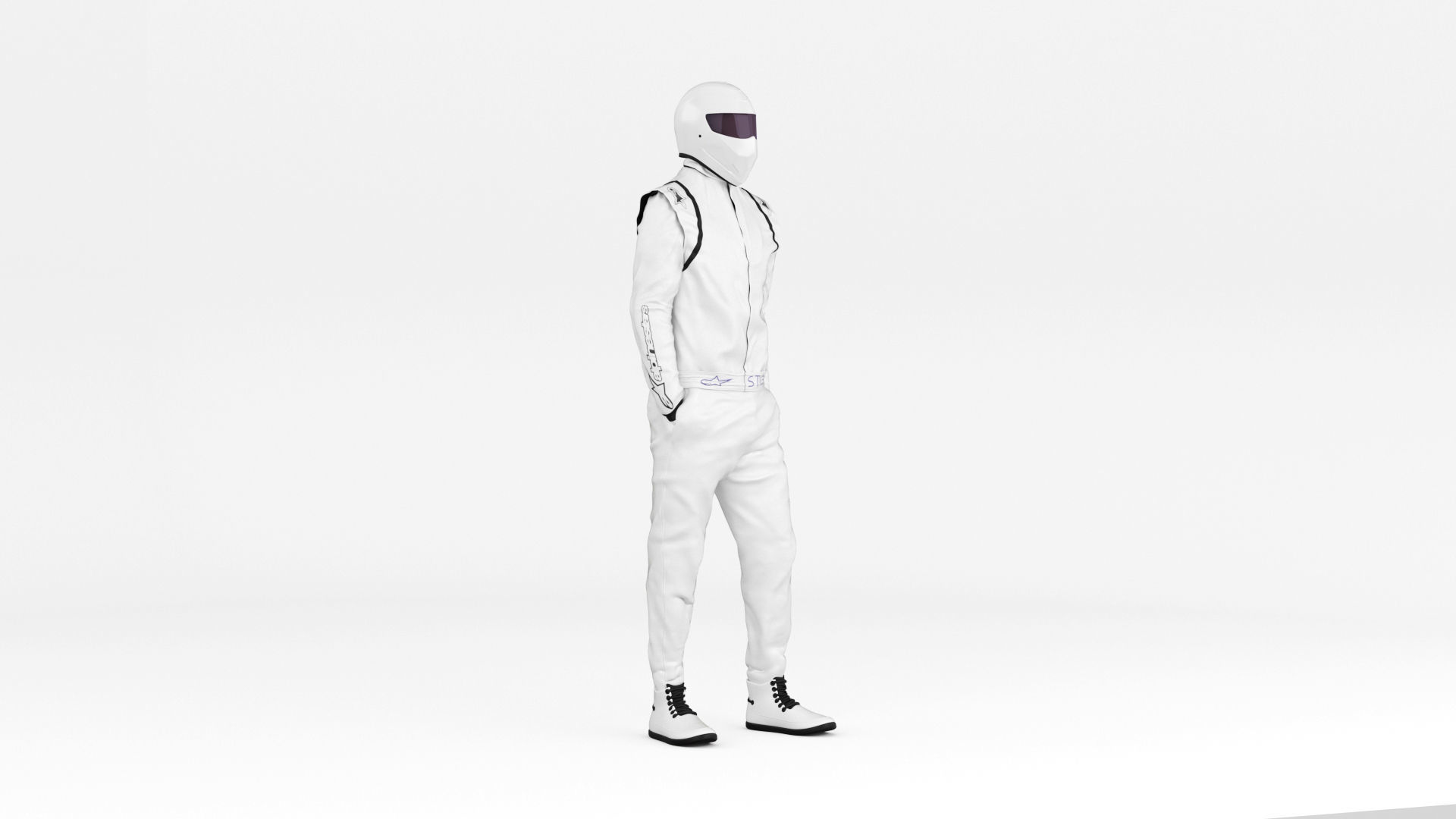 Stig model two people in race suit 3D model | CGTrader