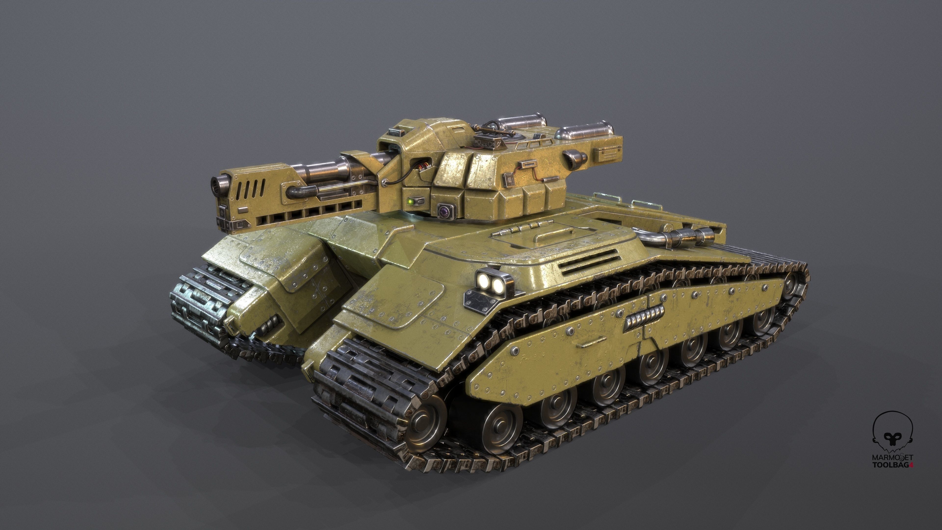 3D model Atompunk Assault Tank -Thunderer VR / AR / low-poly | CGTrader