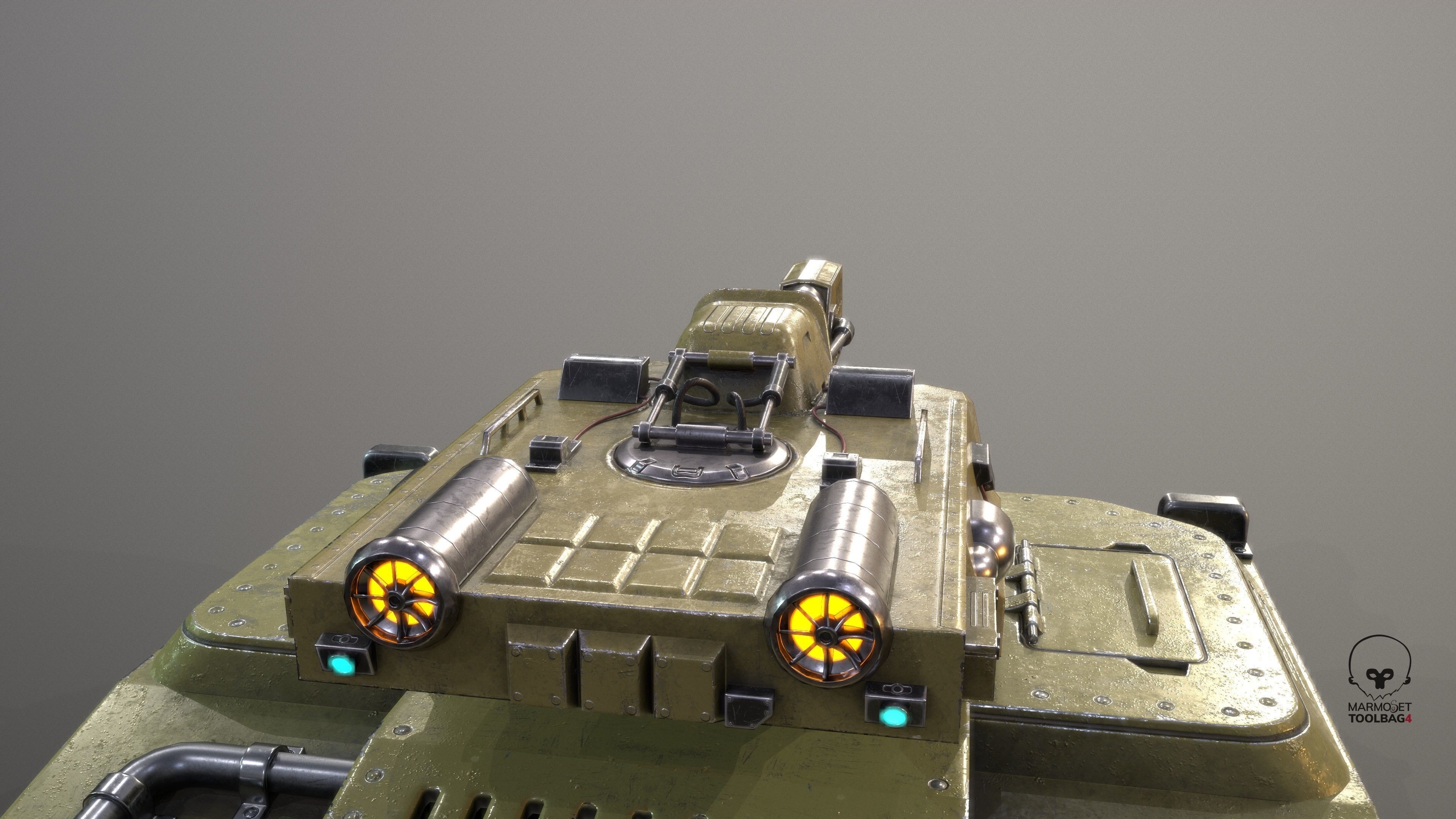 3D model Atompunk Assault Tank -Thunderer VR / AR / low-poly | CGTrader