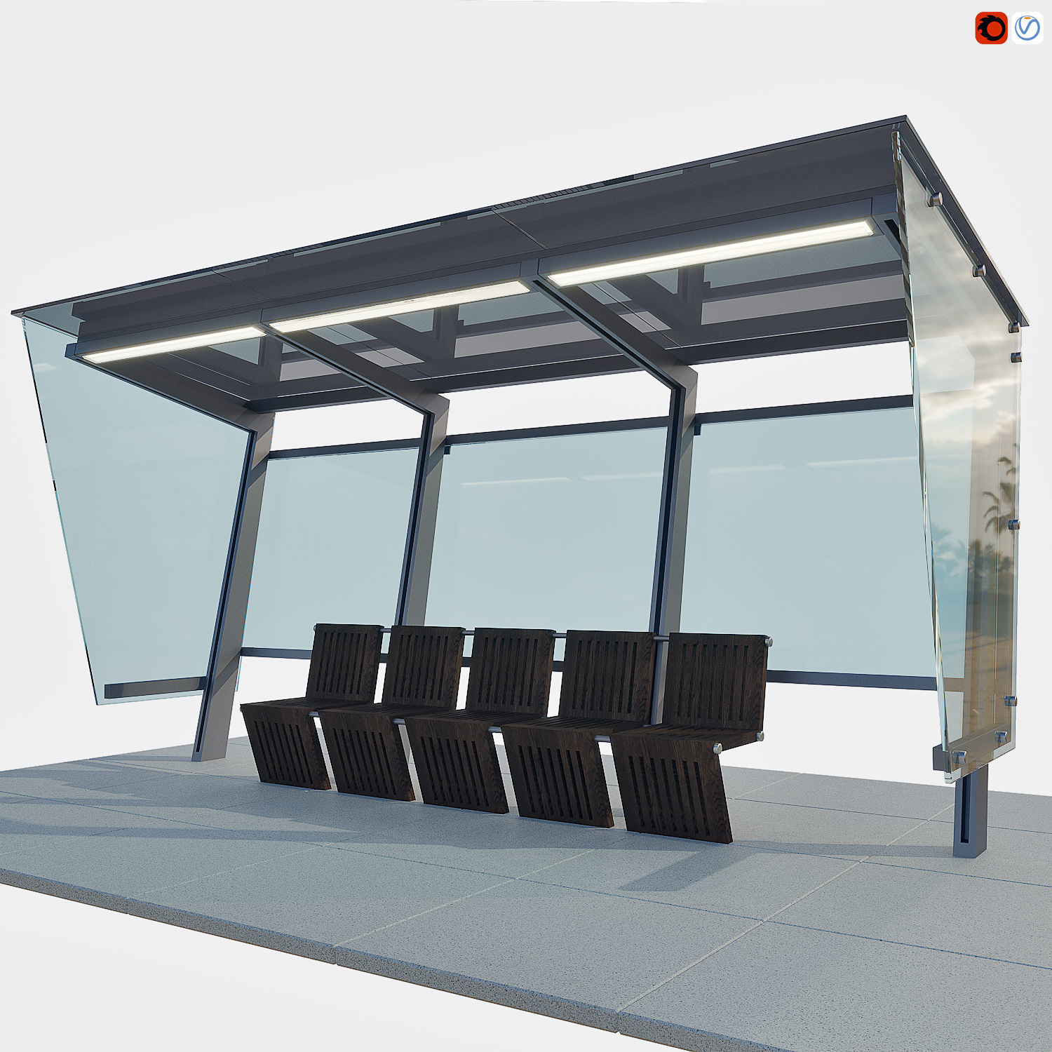 Bus Station 3 3D model | CGTrader