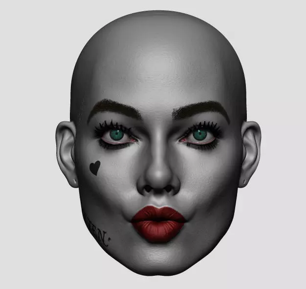Harley Quinn 3D printable head without neck and hair 3D model 3D ...