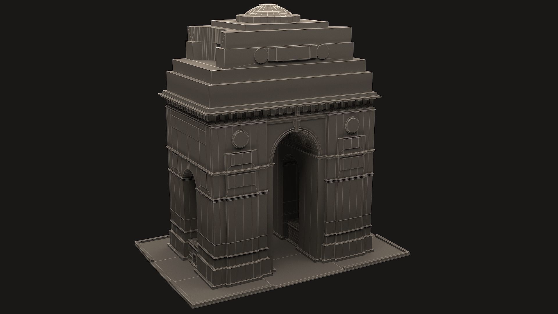 3D model India Gate VR / AR / low-poly | CGTrader