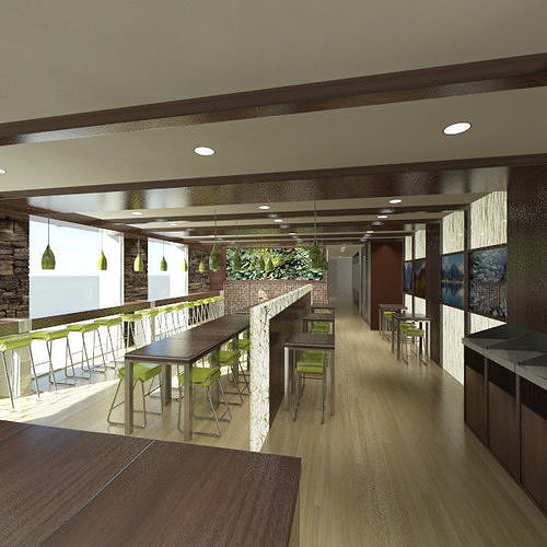 Break Room - Restaurant 3D model | CGTrader