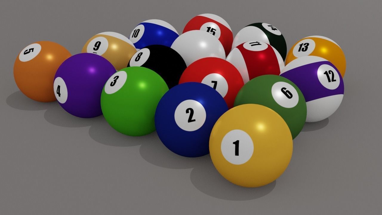 3D model 8ball Pool Balls VR / AR / low-poly | CGTrader