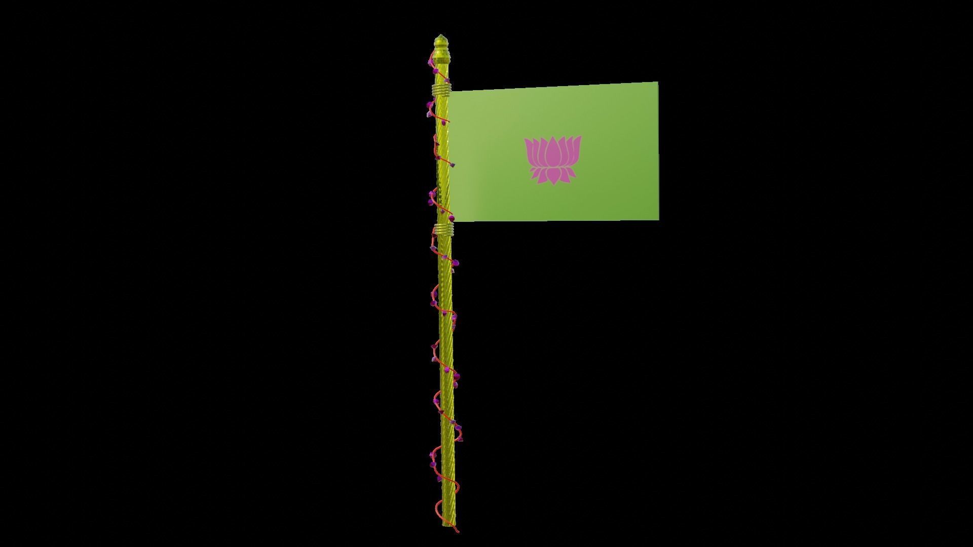 Flag lotus 3D model | CGTrader