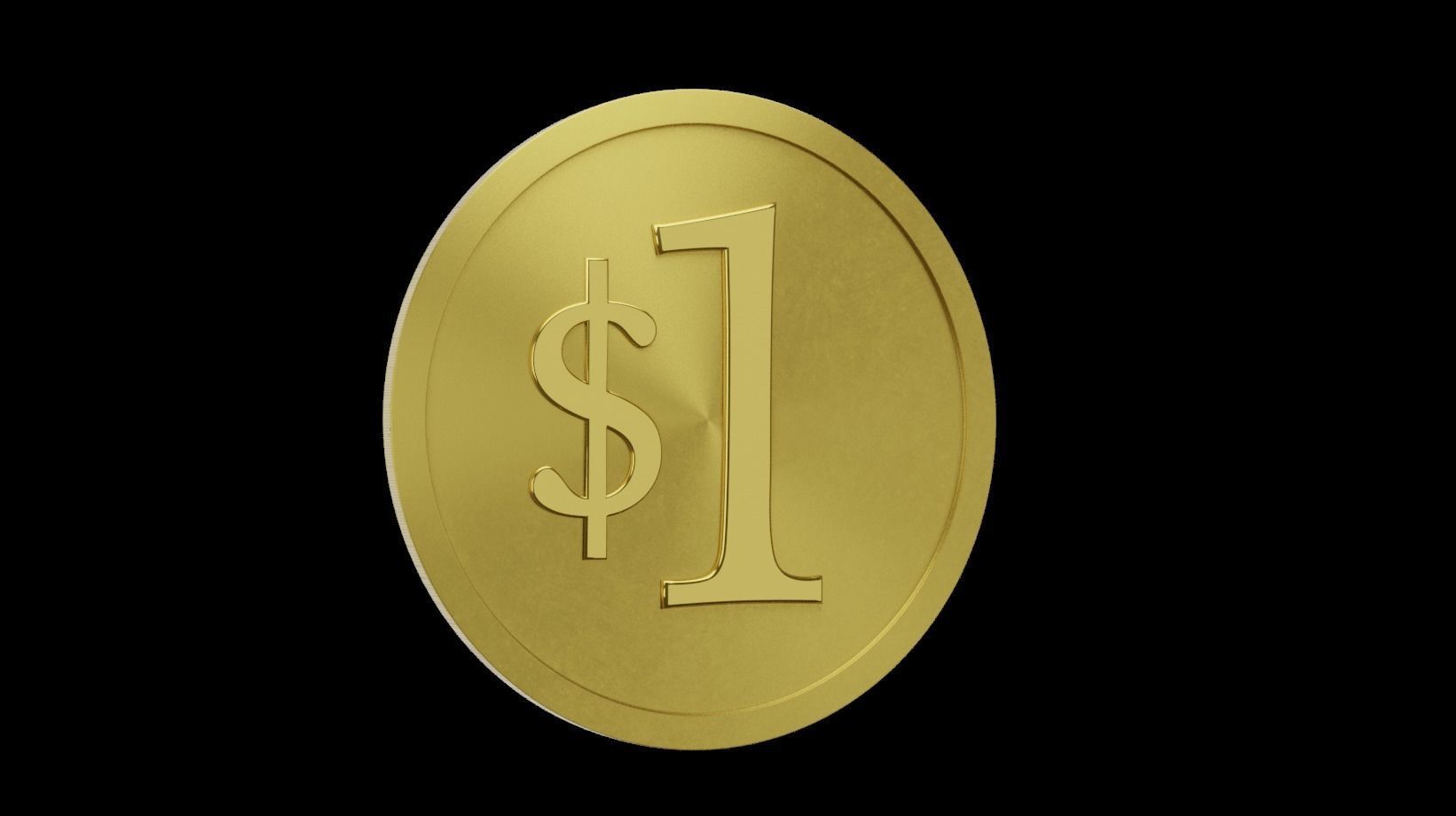 1 Dolar Coin free 3D model | CGTrader
