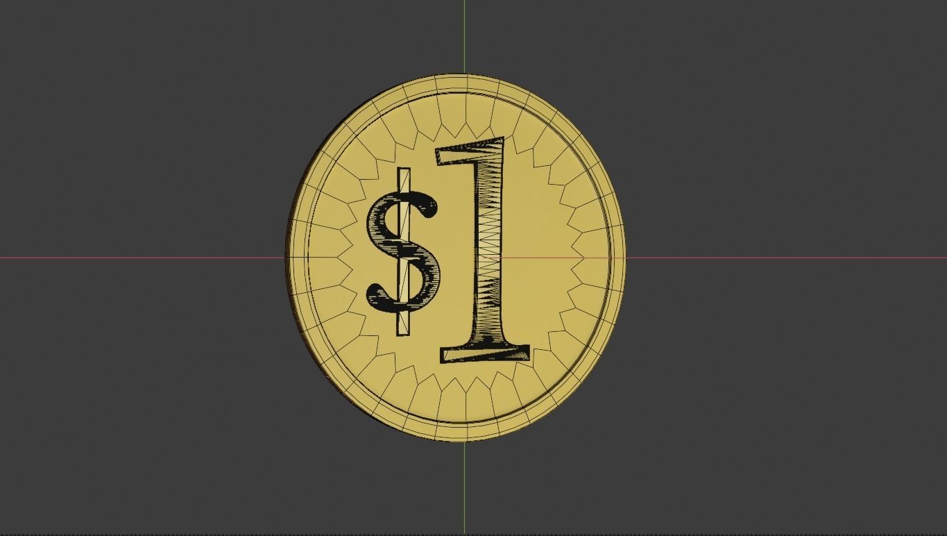 1 Dolar Coin free 3D model | CGTrader