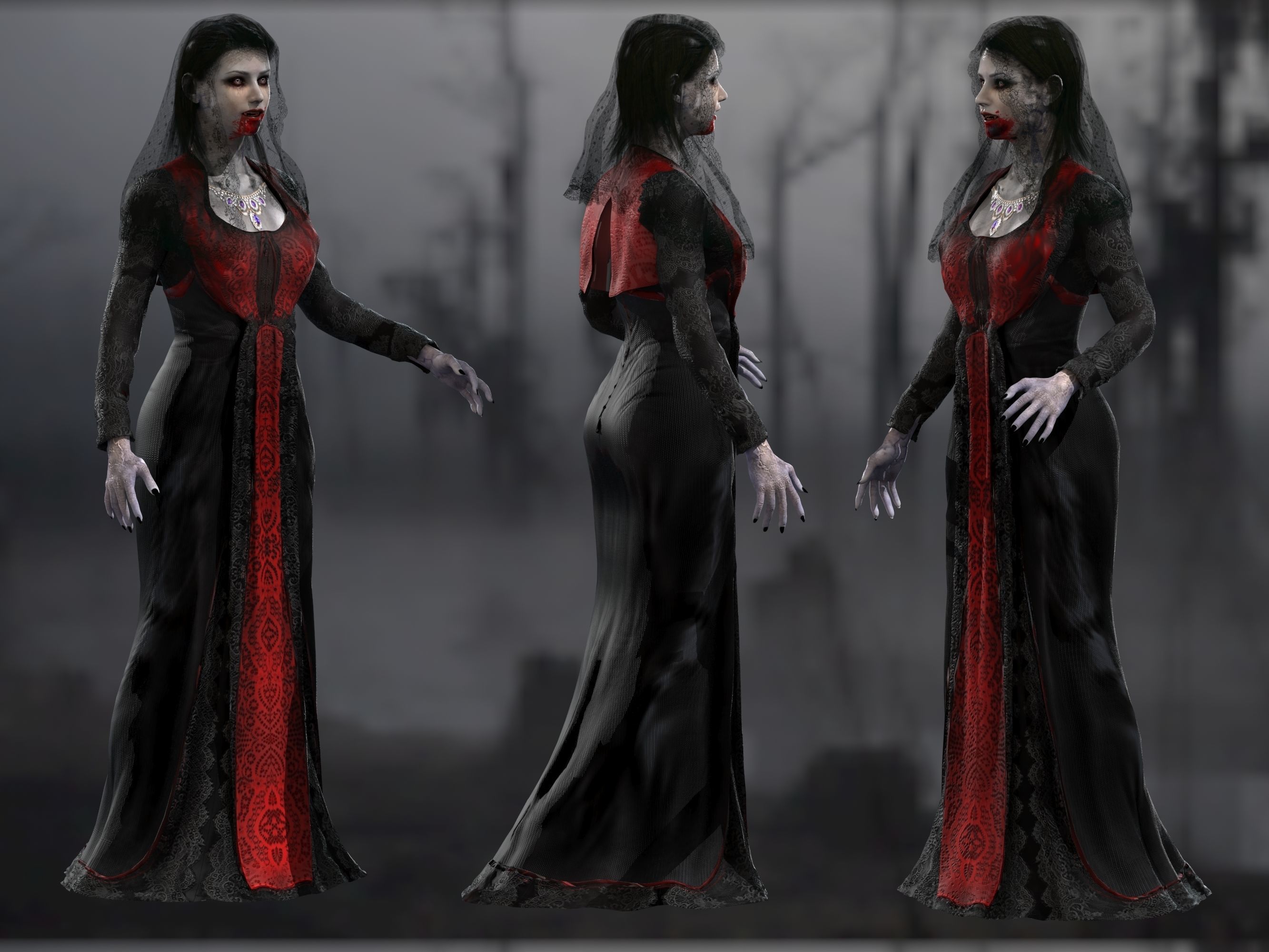 3D model Vampire girl VR / AR / low-poly rigged | CGTrader